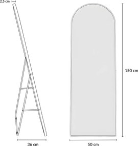 Velké stojací zrcadlo FRAM černé, 150 x 50 cm