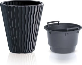 Květináč Small Sandy tmavě šedý