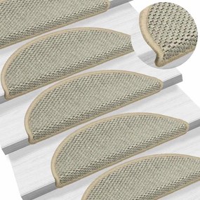 Samolepicí nášlapy na schody sisal 15ks 56x17x3cm světle zelené 326863