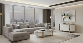 Komoda Stilig ST920 140 cm bílá/zlatá/mramor