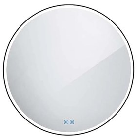 Nimco - Zrcadlo s LED osvětlením, průměr 80 cm, dotykový senzor, černá ZPC 28002RVX-90
