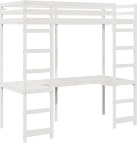 Rám postele loft Bílá 80 x 200 cm Masivní borové dřevo 3414553