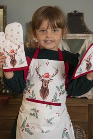 Kuchyňská bavlněná chňapka Holly Christmas s jelenem - 12*21 cm