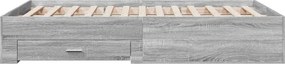 Rám postele se zásuvkami šedý sonoma 120 x 200 cm kompozit 3280396