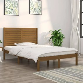 Rám postele medově hnědý masivní dřevo 120x190 cm malé 2lůžko,  3104581