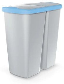 MAXIVA Odpadkový koš - COMPACTA Q DUO, šedá nádoba, 45 l Barva: světle modrá