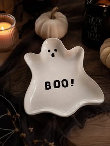 HALLOWEEN Dekorační talíř duch 36 cm - bílá