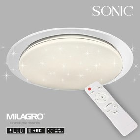 Stropní LED svítidlo Sonic, 1x LED 24w, 3000-6000k, w, (fi 40cm), s ovladačem