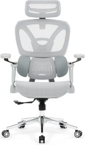 Kancelářská ergonomická židle PORTE II — síťovina, šedá