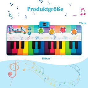 Costway Hudební podložka dětská podložka na klavír s 8 hudebními nástroji