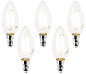 Sada 5 LED žárovek E14 B35 čirá 2,2W 470 lm 2700K