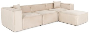 Atelier del Sofa Rohová sedací souprava Lora (L1-O1-1R-POUFFE ) - Cream, Krémová