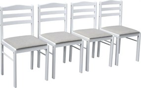 Jídelní set 1+4, bílá/béžovošedá, SOMIN