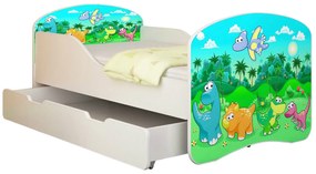 Dětská postel - Dinosaur 160x80 cm + šuplík