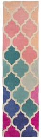 Flair Rugs koberce Ručně všívaný běhoun Illusion Rosella Pink/Blue ROZMĚR: 60x230
