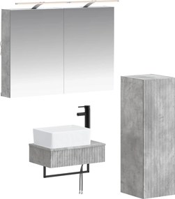 Sada koupelnových skříněk 4 ks Betonově šedá Kompozitní dřevo 3407386