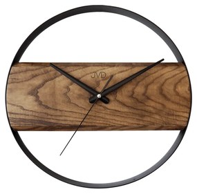JVD Dřevěné nástěnné designové tiché netikající kulaté hodiny JVD NS22007/78