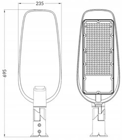 ECOLIGHT LED pouliční lampa - 200W - 230V - studená bílá