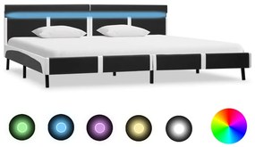 Rám postele s LED světlem šedý umělá kůže 180 x 200 cm 280311