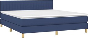 Box spring postel s matrací modrá 160x200 cm textil 3140791