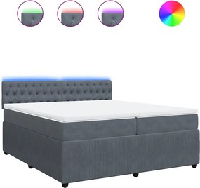 Box spring postel s matrací tmavě šedá 200x200 cm samet 3290137