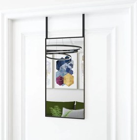Zrcadlo na dveře černé 30 x 60 cm sklo a hliník 327403