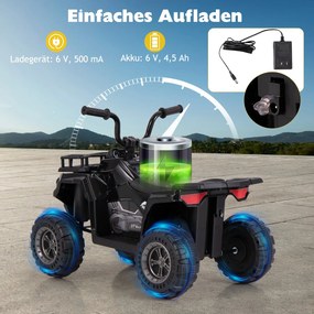 Costway 6 Dětská elektrická čtyřkolka V s funkcí vpřed a vzad Elektrická