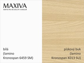 MAXIVA Skříňka - LOVELI LR50, pískový buk/bílá