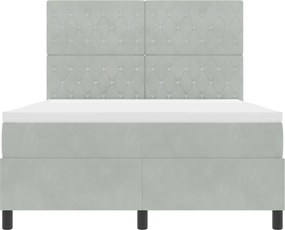 Postel s boxspringem s matrací Světle šedá 160 x 200 cm samet 3339776