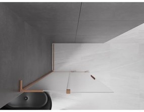 Mexen Velar L, posuvná sprchová zástěna Walk-in 120 x 200 cm, 8mm sklo námraza, měděná matná, 871-120-003-33-65