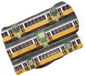 Sablio Deka Lisabonské historické tramvaje Zelený Pattern - 150x120 cm