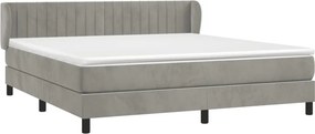 Box spring postel s matrací světle šedá 180x200 cm samet 3127625