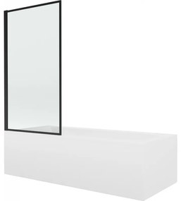 Mexen Vega obdélníková vana 180 x 80 cm s pláštěm 1-křídlovou zástěnou 80 cm, Černý vzor fix - 550118080X9308007070