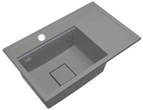 Gamma Quadro 8151, 1-komorový granitový dřez 800x500x220 mm, šedá, GMA-ZLE000188