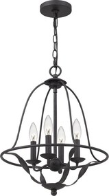 Elstead BRADBURY kovový Farmhouse lustr 40 cm šedý 4xE14