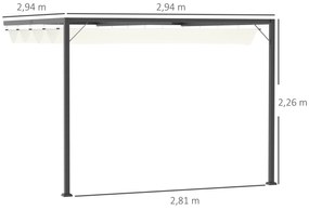 MM Handel  Pergola Pavilon 3 x 3 m ke zdi grilovací pavilon s látkovou střechou, stříška na terasu