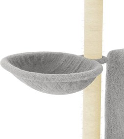 Škrabadlo pro kočky se sisalovými sloupky světle šedé 96,5 cm 172077