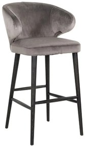 OnaDnes -20% Šedá sametová barová židle Richmond Indigo 78 cm