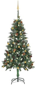 vidaXL Umělý vánoční stromek s LED osvětlením a sadou koulí 150 cm