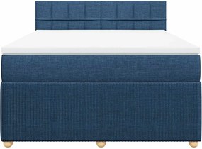 Box spring postel s matrací modrá 140x200 cm textil 3287485