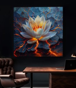 Obraz na plátně - Bílý lotos Vnitřní síla FeelHappy.cz Velikost obrazu: 40 x 40 cm