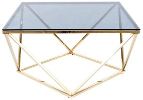 TRENDY SILVER A konferenční stolek, sklo kouřové/zlatá