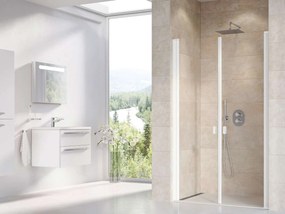 Ravak Chrome - Sprchové dveře dvoukřídlé CSDL2-100, 100x195 cm, matná bílá/čiré sklo 0QVACE0LZ1