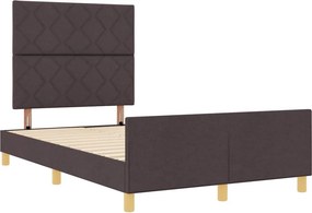 Rám postele s čelo Tmavě hnědá 120 x 200 cm textil 3344798