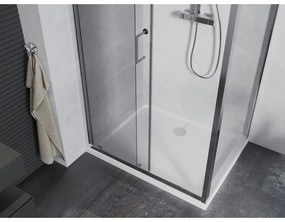 Mexen Apia sprchový kout s posuvnými dveřmi 130 x 90 cm, čiré sklo-chromový profil + sprchová vanička, 840-130-090-01-00-4010