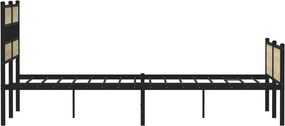 Kovový rám postele bez matrace dub sonoma 193 x 203 cm 3308506