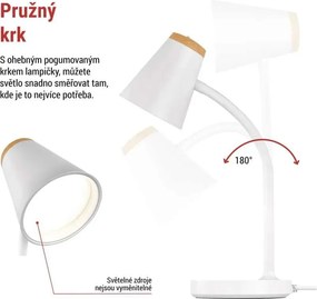 EMOS Bílá LED stolní lampička Tara 4,5W Z7641W