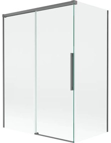 Mexen Rox vanová stěna 2-křídlová posuvná 120 + 70 x 150 cm, transparentní, gun metal - 8C9-120-070-95-00