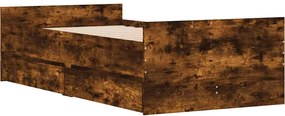 Rám postele se zásuvkami kouřový dub 90 x 200 cm 3207375