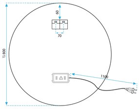 Tutumi Tutumi, kulaté LED koupelnové zrcadlo 70cm FFJ70, HOM-02823
